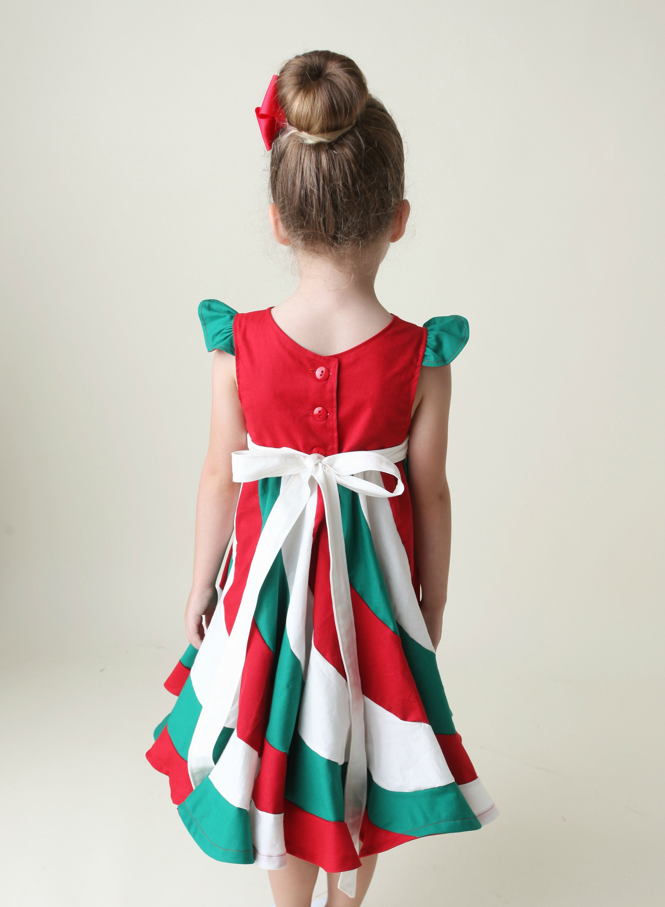 Christmas Swirl Dress, Girls Boutique Dress, Red Green and White Swirl ...