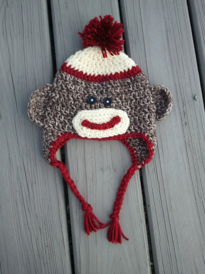 Sock Monkey Hat Baby Sock Monkey Hat Infant Sock Monkey Hat - Etsy