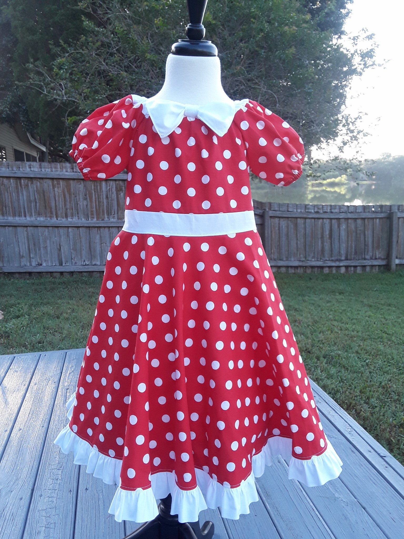 Red Birthday Party Dress Red Polka Dot Dress With Bow Girls | Etsy