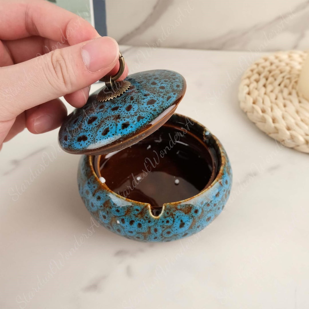 Handmade Ceramic Ashtray With Lid - Unique Ashtray, Great for Smokers ...