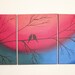 Rainbow Love Bird Landscape Abstract Bird Painting Triptych Nursery ...