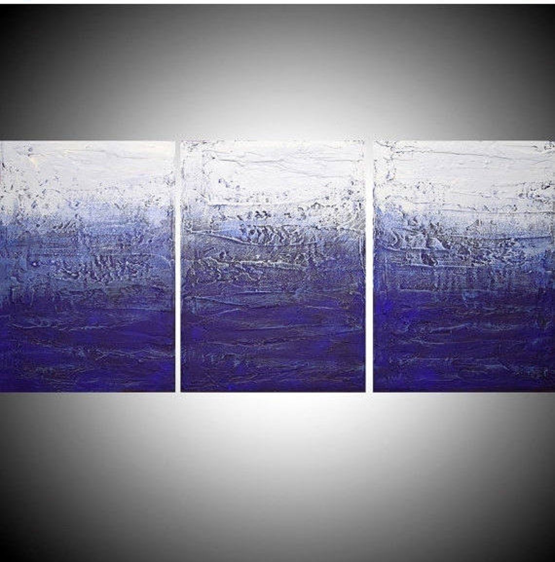 EXTRA LARGE Wall Art Triptych 3 Panel Abstract Contemporary Art ...
