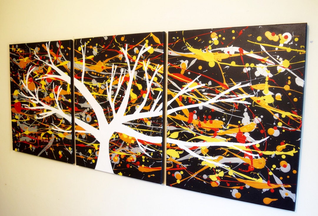 Original Painting Abstract Triptych Landscape Large Painting Impasto ...