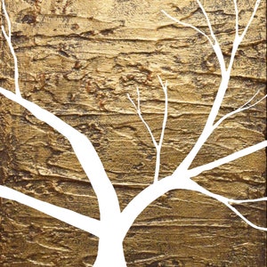 LARGE TREE PAINTING Triptych 3 Golden Forest - Etsy