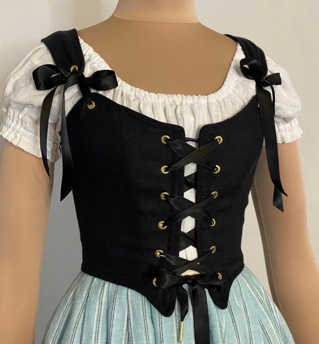 Linen Bodice, Corset Bodice, Renaissance Faire Bodice, Pirate Costume ...