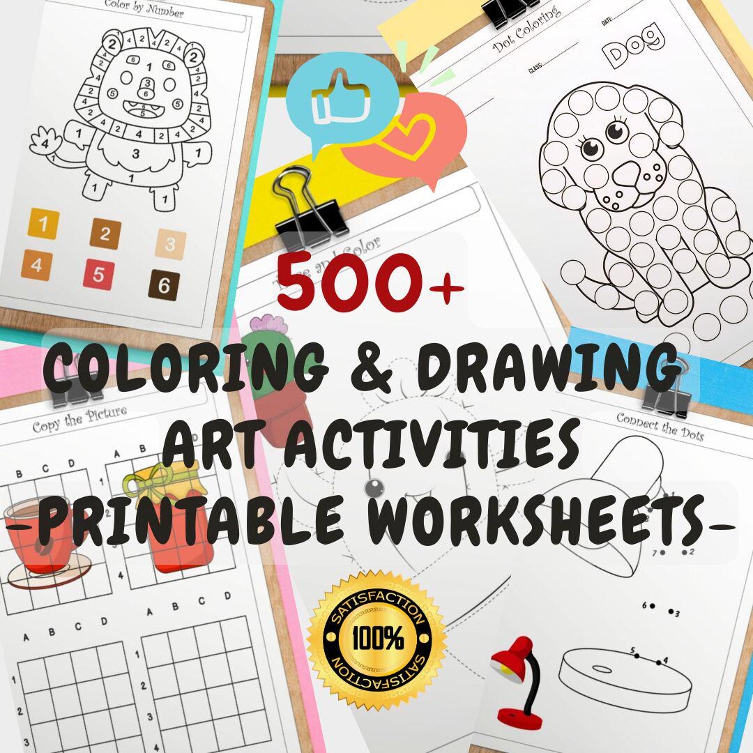 500+ Coloring Drawing Worksheets, Fun & Creative Art for Kids, Instant ...