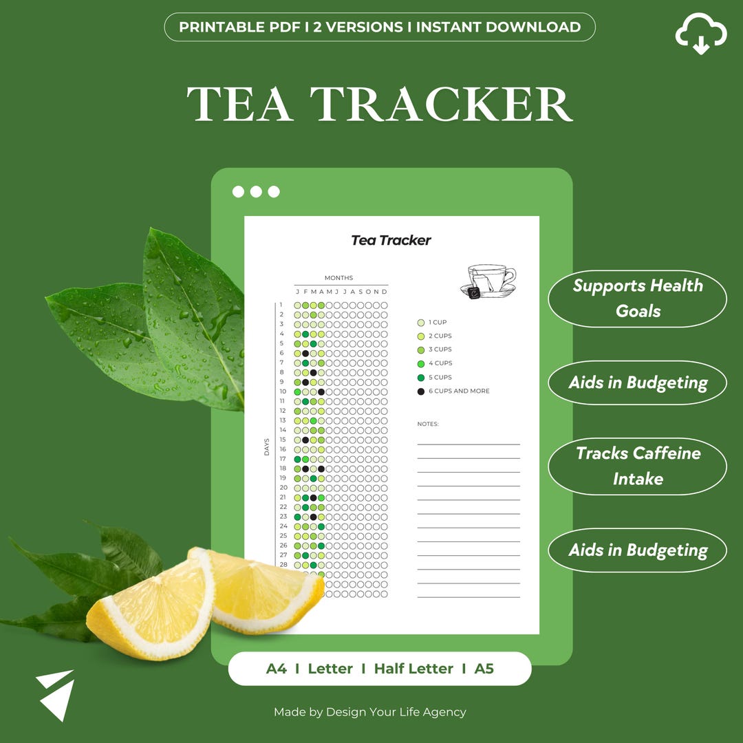 Tea Tracker Printable PDF - Tea Tasting Log - Herbal Tea Planner PDF ...