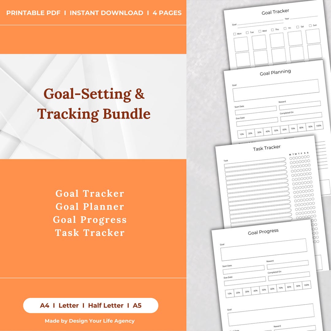 Goal-setting and Tracking Bundle - Goal Planner - Tracker Bundle ...
