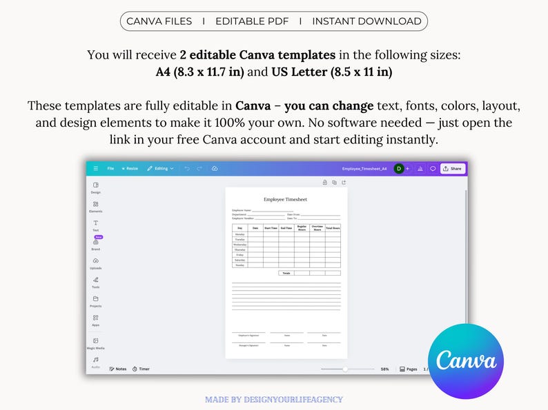 Employee Time Sheet: Weekly Biweekly Payroll Log, Small Business Hourly ...