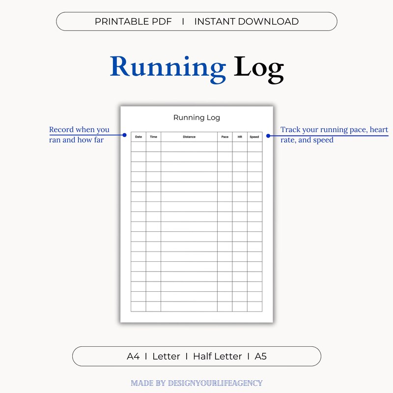 Running Log - Etsy