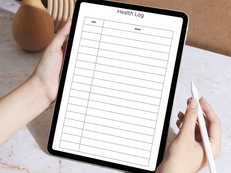 Digital Health Log PDF | A4, A5, Letter and Half Letter Sizes | Instant ...