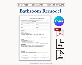 Bathroom Remodel Contract Template: Bathroom Suite Installation ...