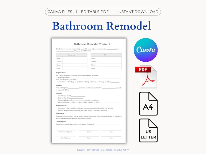 Bathroom Remodel Contract Template: Bathroom Suite Installation ...