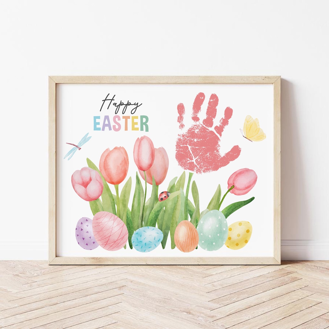 Flower Blooming Easter Handprint Art Printable, Easter Handprint Art ...