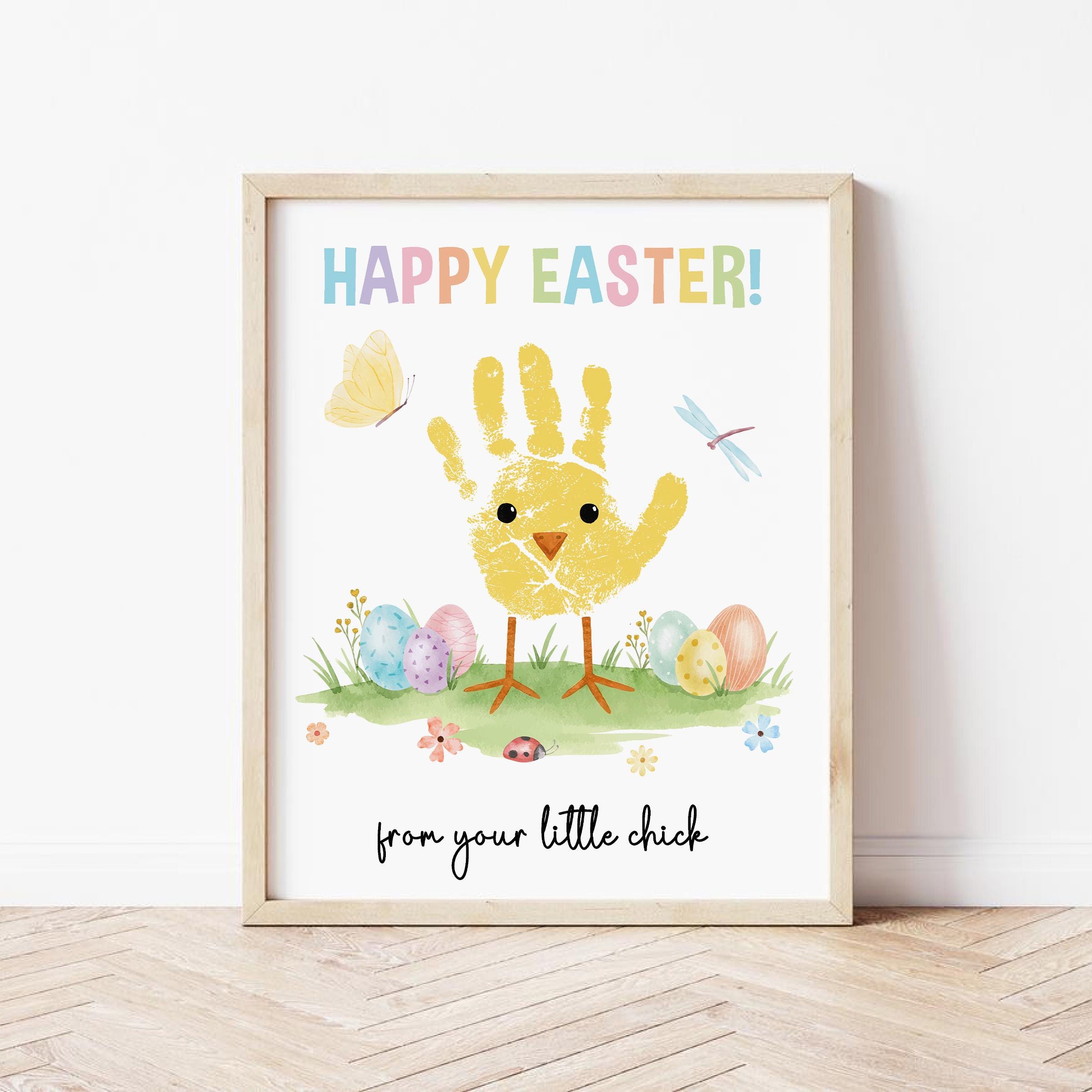 Little Chick Handprint Art Printable, Easter Chick Handprint Art Craft ...