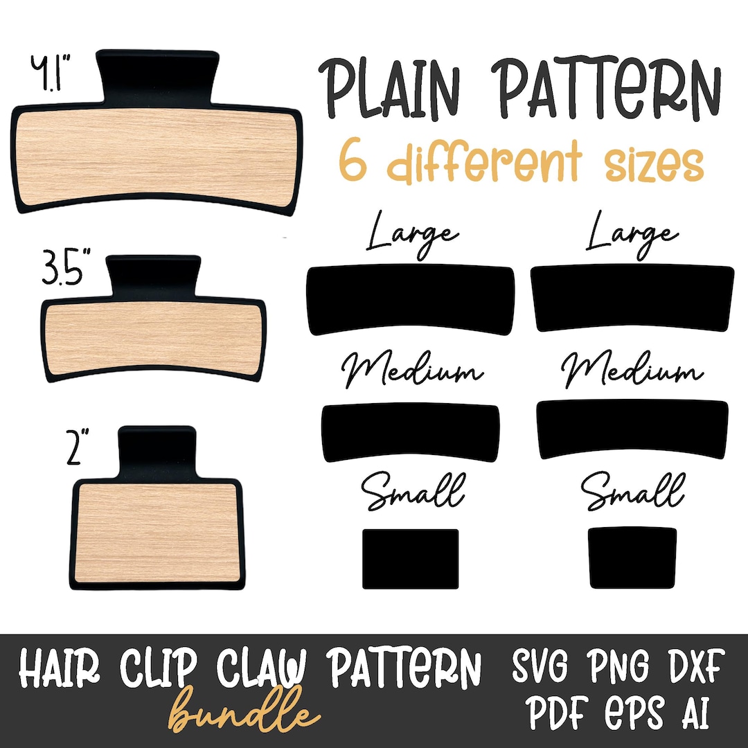 Hair Claw Clip Template Svg, Hair Claw Cover Template, Leather Hair ...