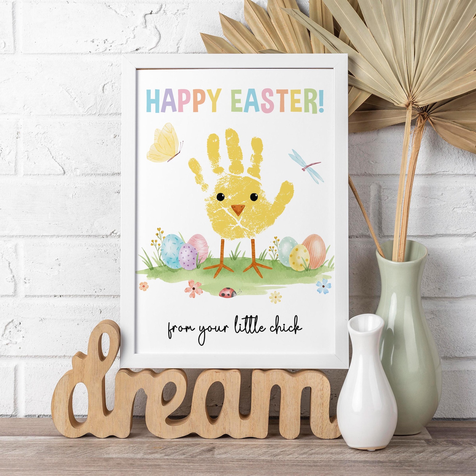 Little Chick Handprint Art Printable, Easter Chick Handprint Art Craft ...