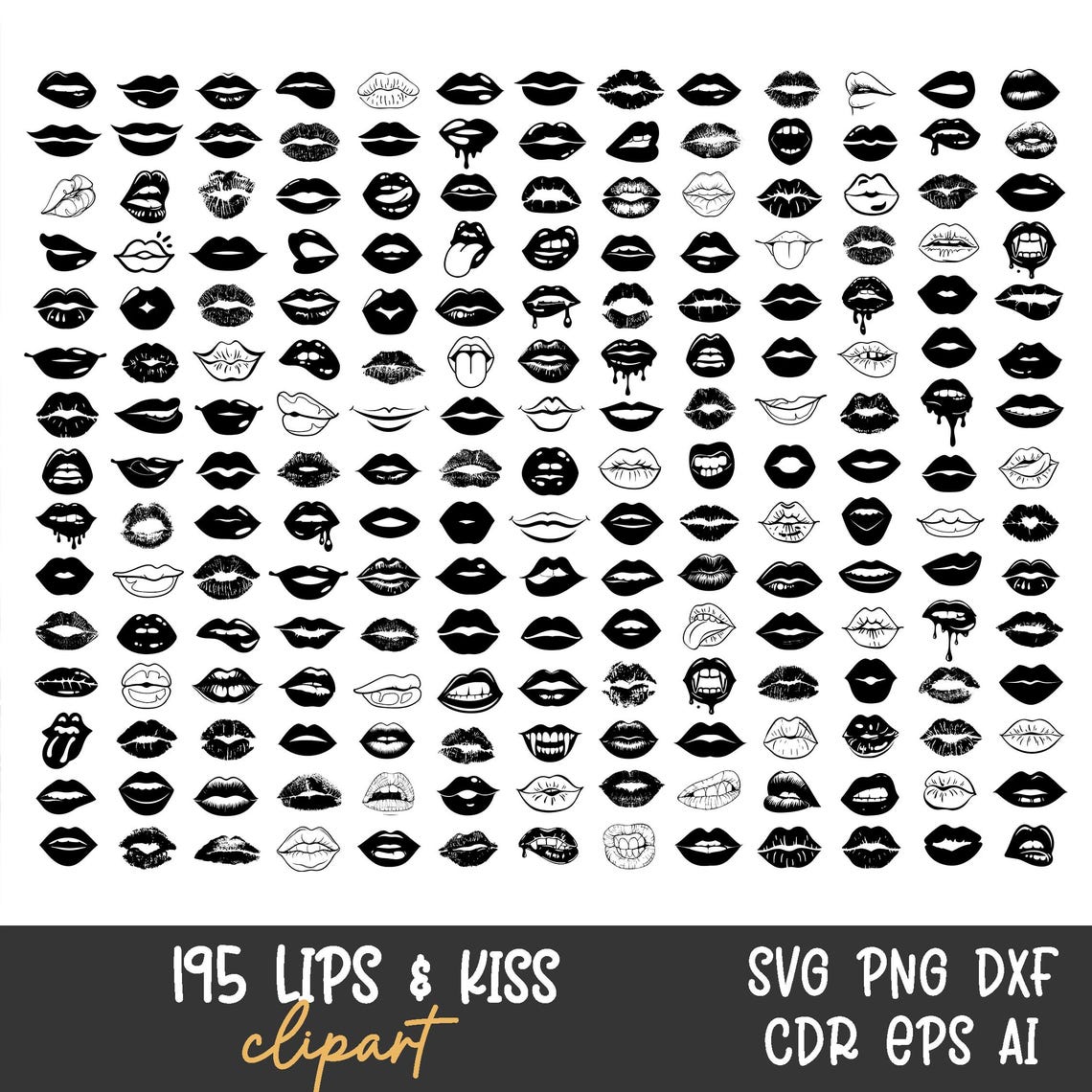 Lips Svg Bundle, Kiss Svg, Lipstick Svg, Valentine's Day Svg, Lips ...