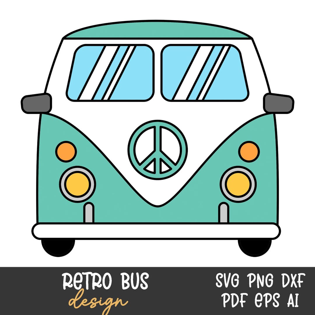 Retro Bus Svg Png, Retro Van Svg, Groovy Van Svg, Camper Van Svg ...