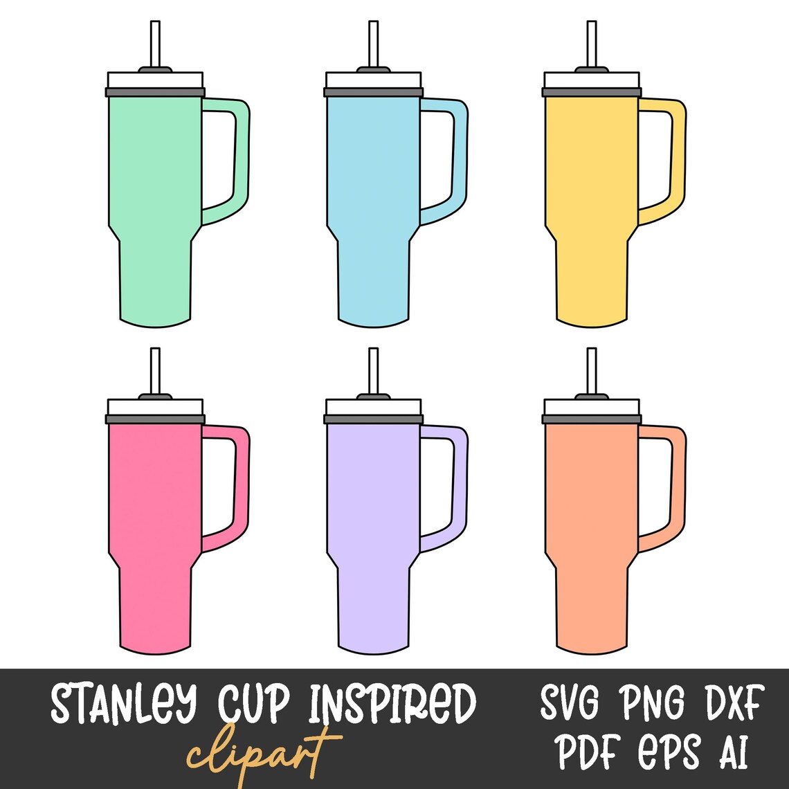 Stanley Cup Inspired Svg Clipart, Quencher Cup Svg, Tumbler Svg ...