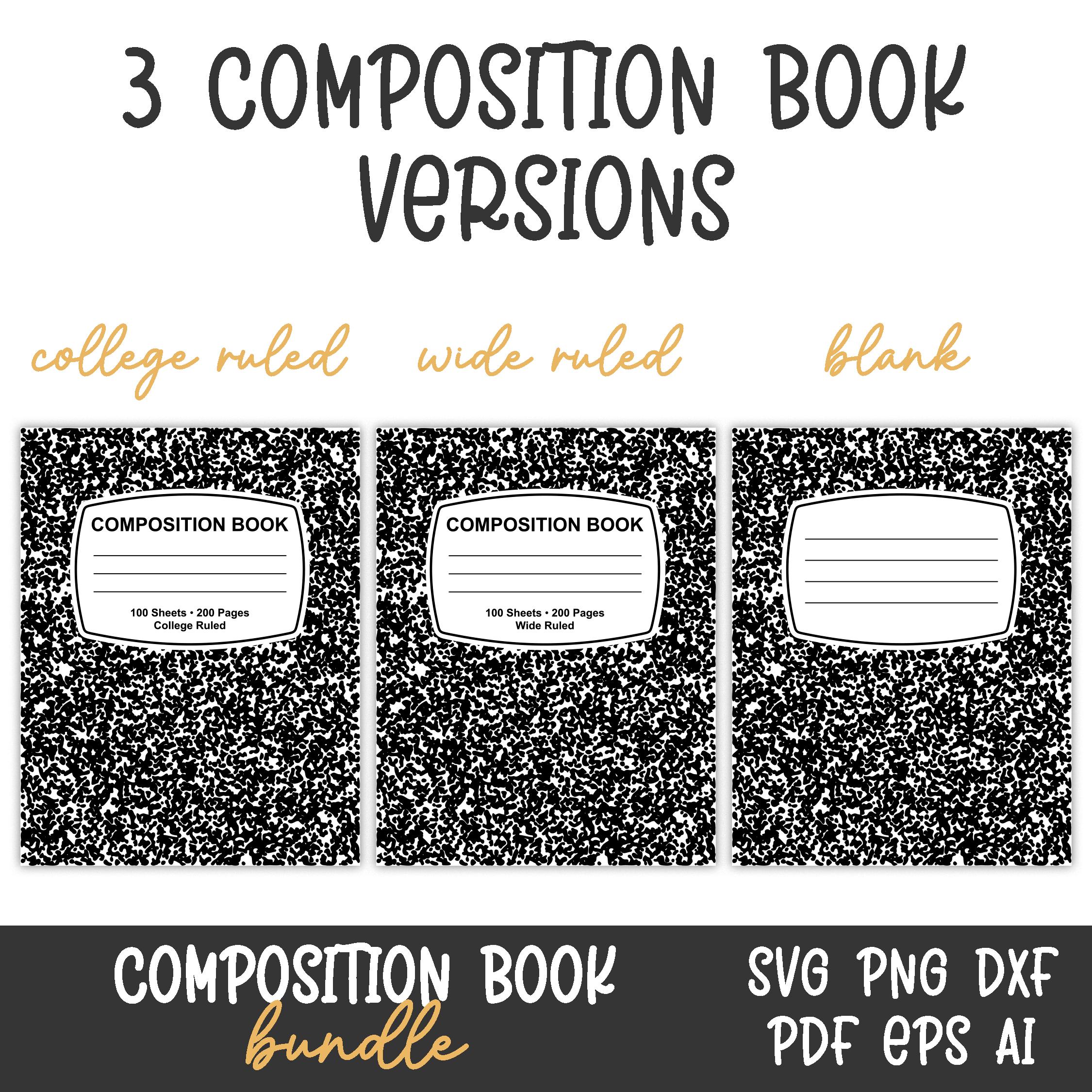 Composition Book Svg, Composition Book Cover, Notebook Template ...