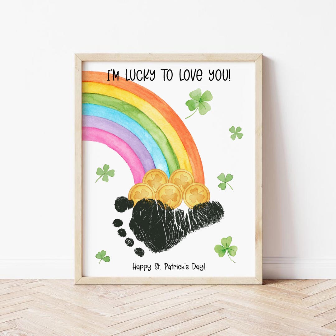 Pot of Gold Rainbow Handprint Art Printable, St. Patrick's Day ...