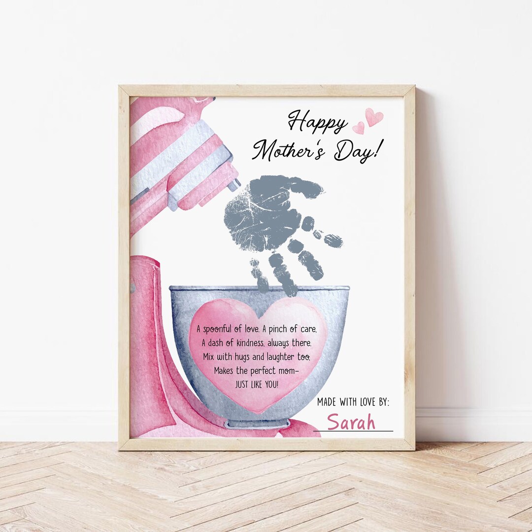 Kitchen Mixer Handprint Art Printable, Mother's Day Handprint Art Craft ...