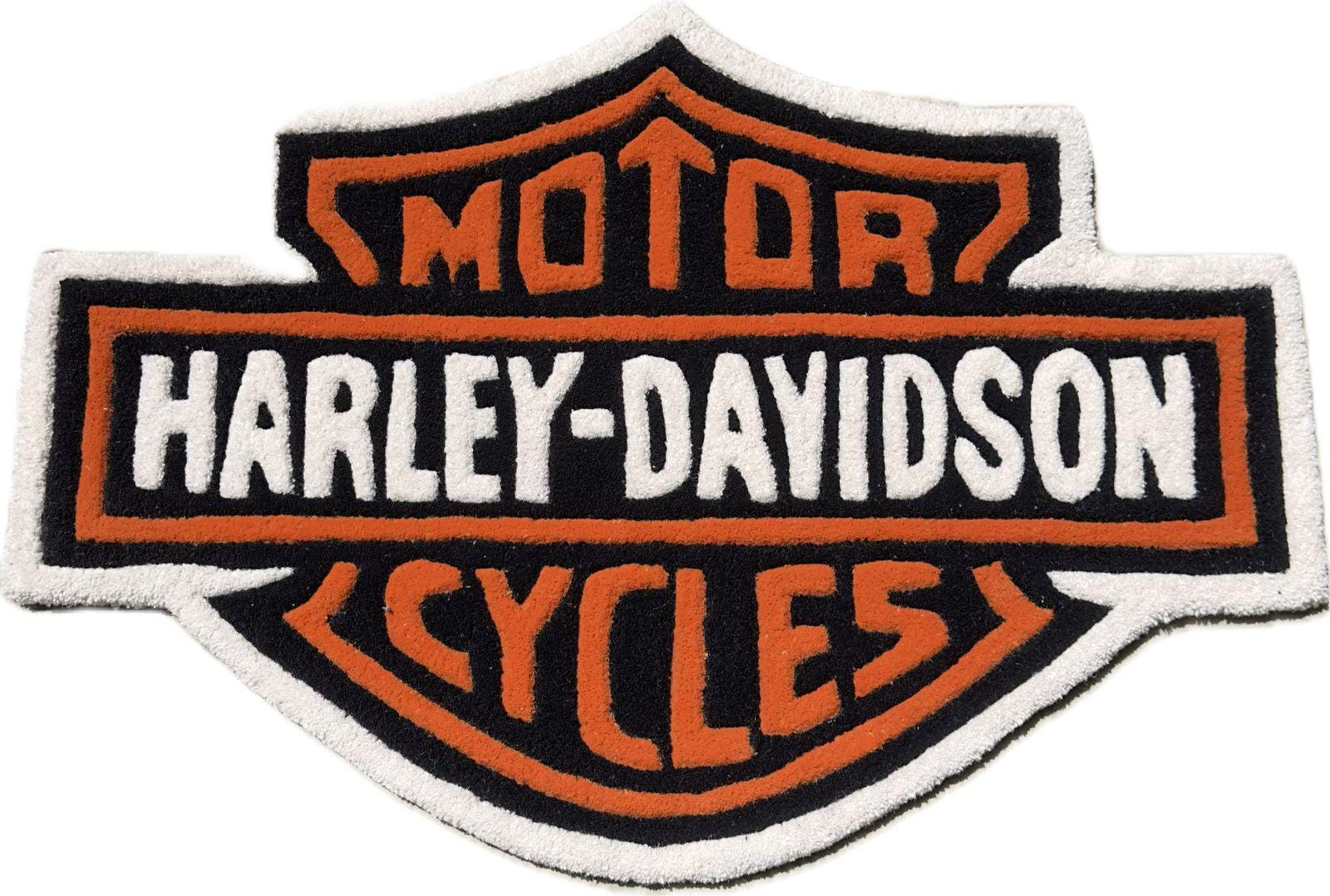Handmade Harley Davidson Logo Tufted Rug Motorcycle Garage & Man Cave ...