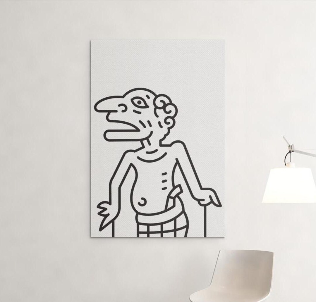 Papa Line Art – Elegant Black and White Doodle Art Print – Minimalist ...