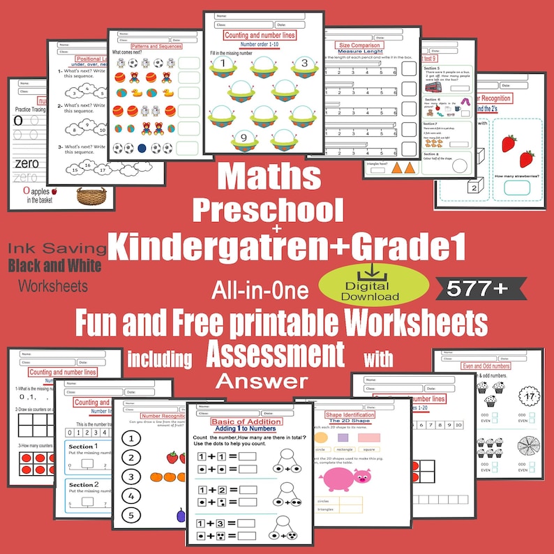 Printable Math Worksheets,preschool,early Years,kindergarten,grade1,ks1 ...