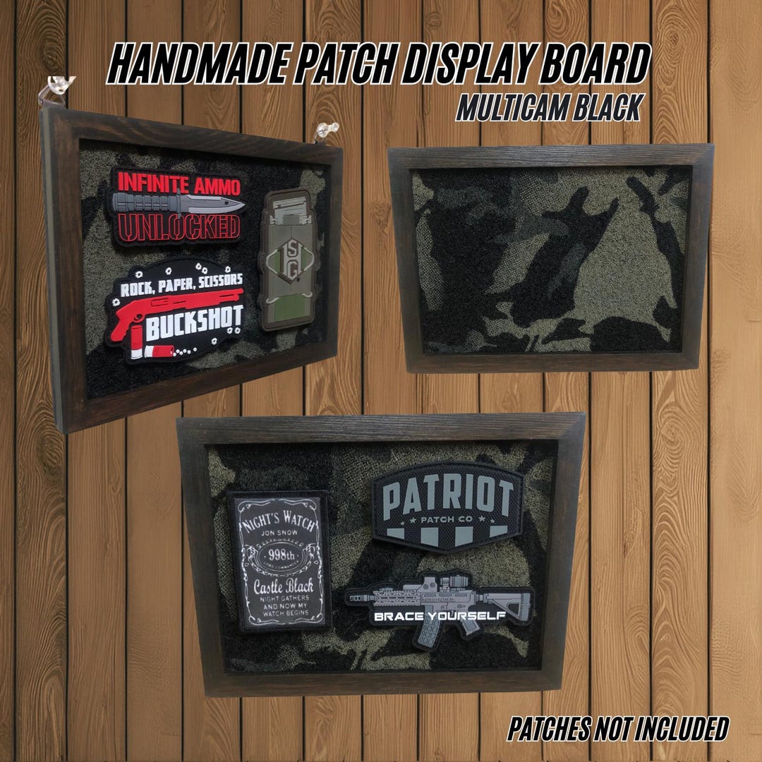Multicam Black Patch Display – Small Hook & Loop Board for Tactical Morale Patches | 7.8"x5.8 ...