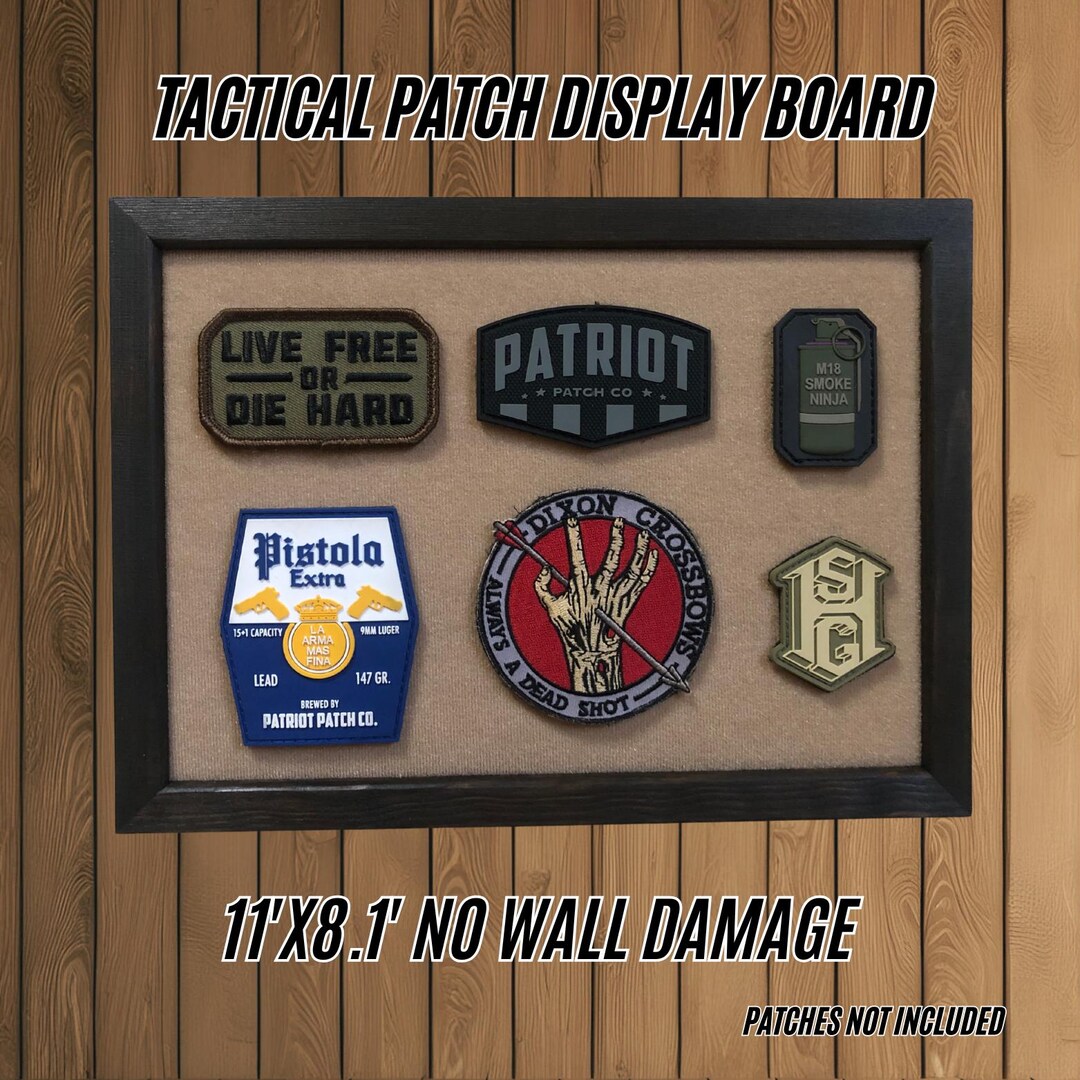 Tactical Patch Display Board – Dual Mount (wall Hooks + Hook & Loop ...