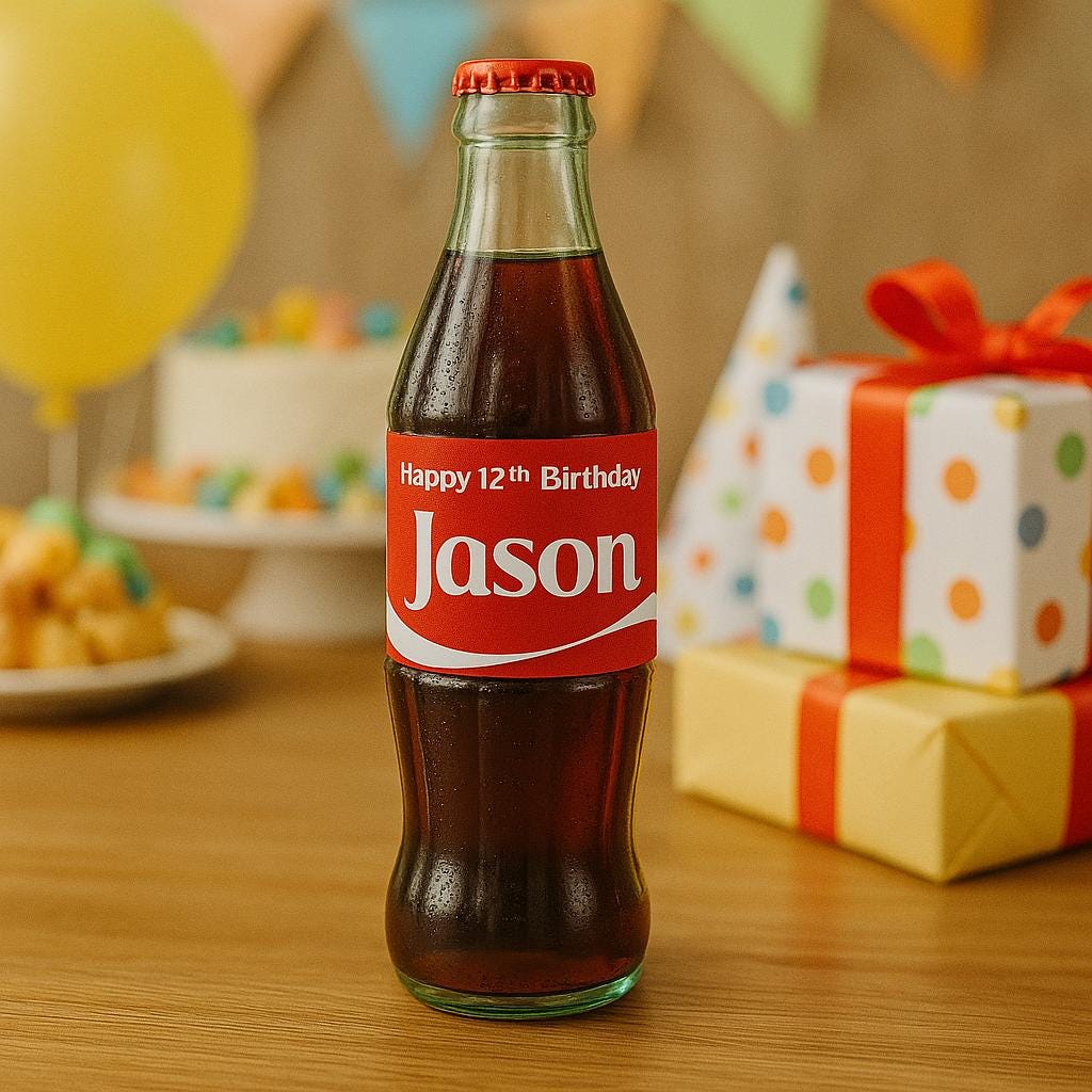 DIY Editable Custom Coke Bottle Label | Personalized Cola Label ...