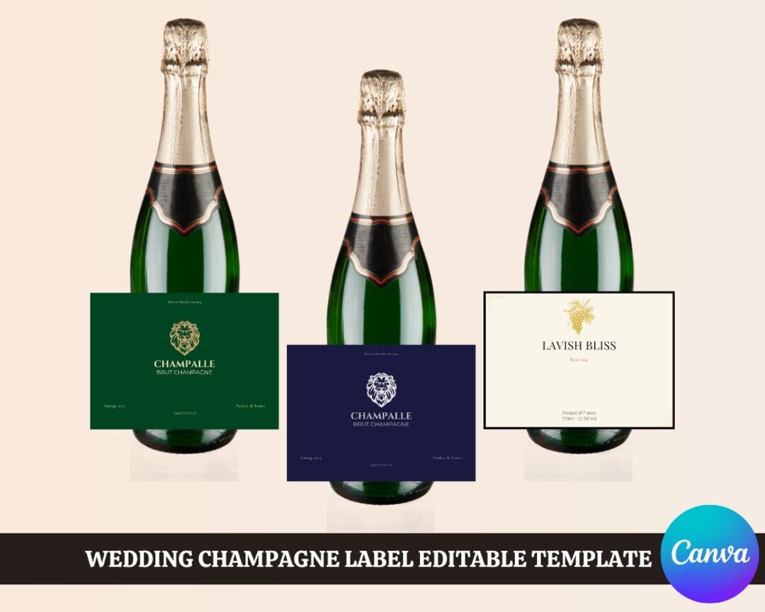 Editable Champagne Label Template | Custom Gift Label for Bridesmaids ...
