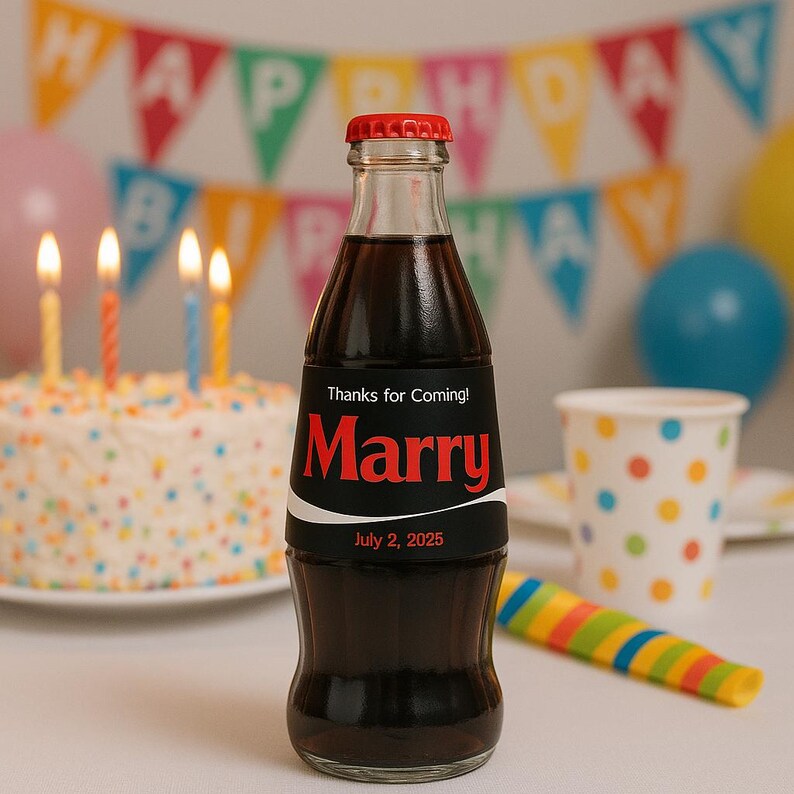 DIY Editable Custom Cola Zero Bottle Label | Personalized Canva Label ...