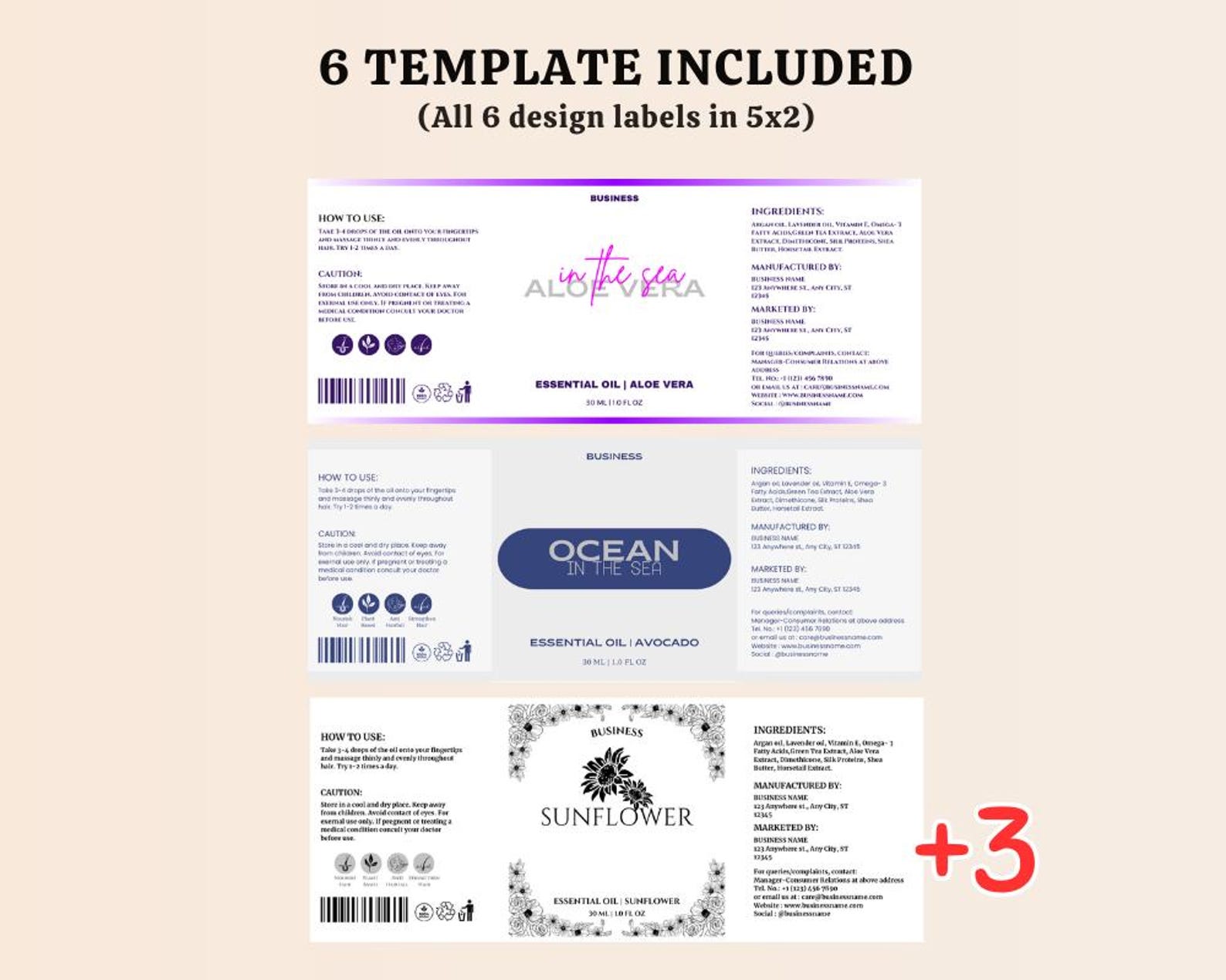 Essential Oil Bottle Label Template +6 | Editable Dropper Bottle Label ...
