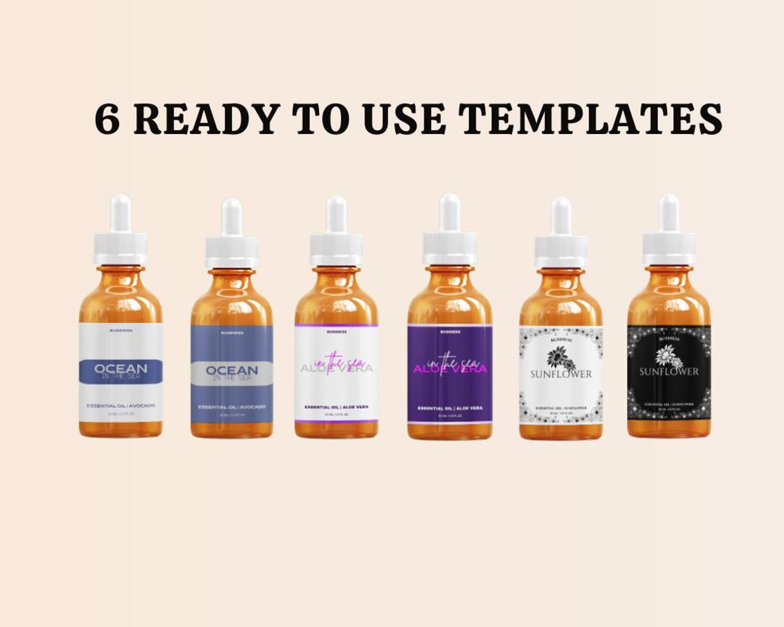 Essential Oil Bottle Label Template +6 | Editable Dropper Bottle Label ...