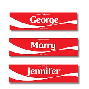 DIY Editable Custom Coke Bottle Label | Personalized Cola Label ...