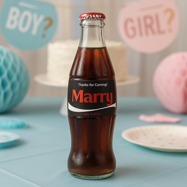 DIY Editable Custom Cola Zero Bottle Label | Personalized Canva Label ...