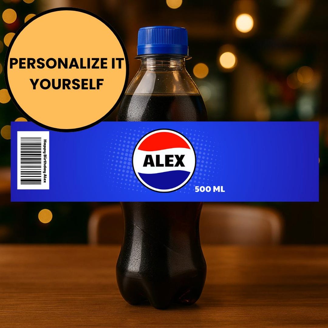 Sticker Label – Personalized Pepsi Bottle Label, Custom Soda Label ...