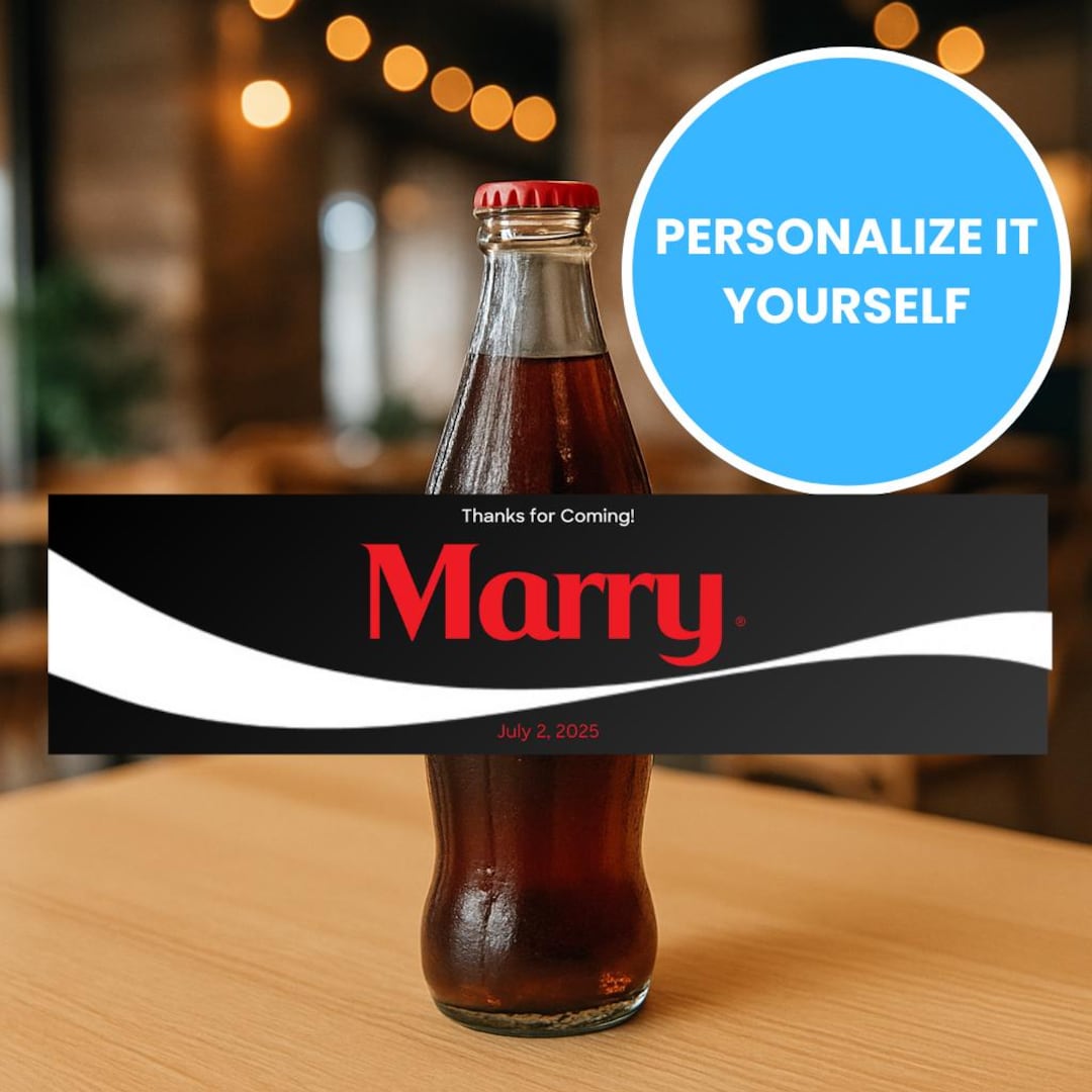 DIY Editable Custom Cola Zero Bottle Label | Personalized Canva Label ...