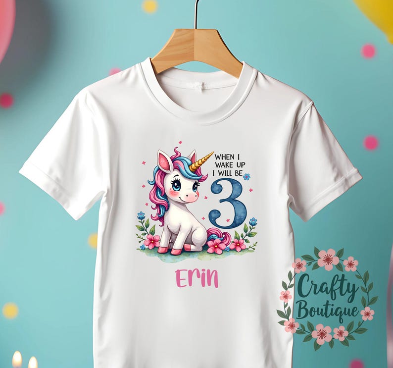 3 Year Old Girls Birthday Pjs, 3rd Birthday Tshirt, When I Wake up I ...