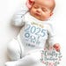 Born in 2025 Personalised Baby Grow Sleep Suit Gift Bib Newborn New ...