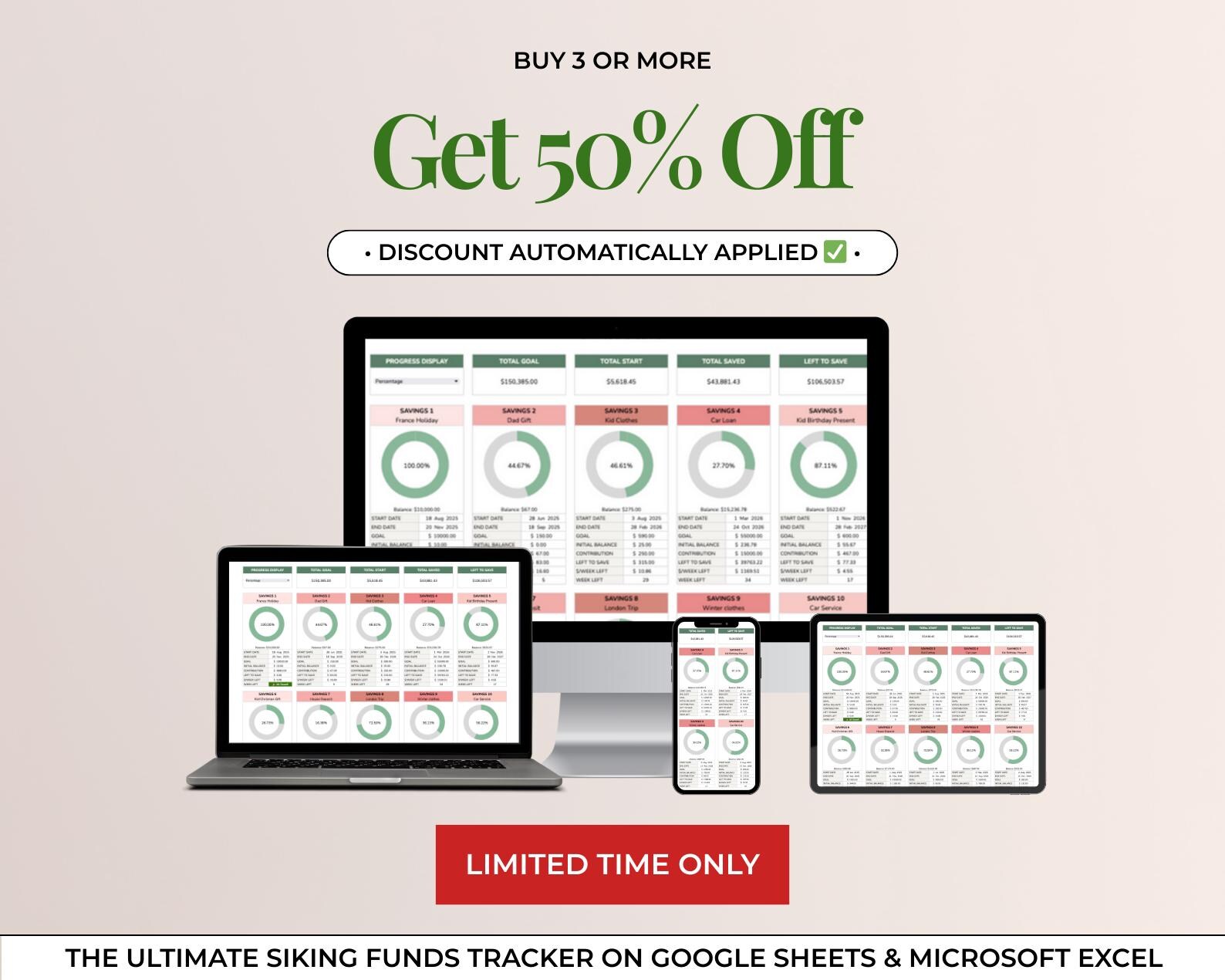 Sinking Funds Tracker: Savings Goal Planner (google Sheets & Excel) - Etsy