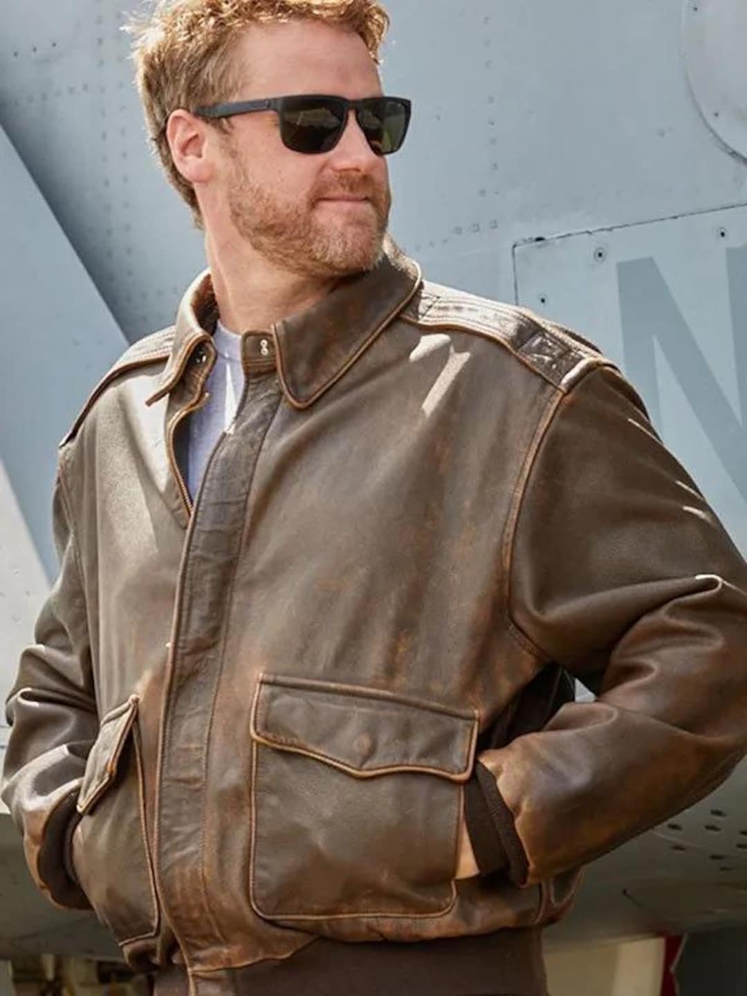 A2 Leather Jacket | A2 Aviator Flight Bomber Jacket | Military Bomber ...