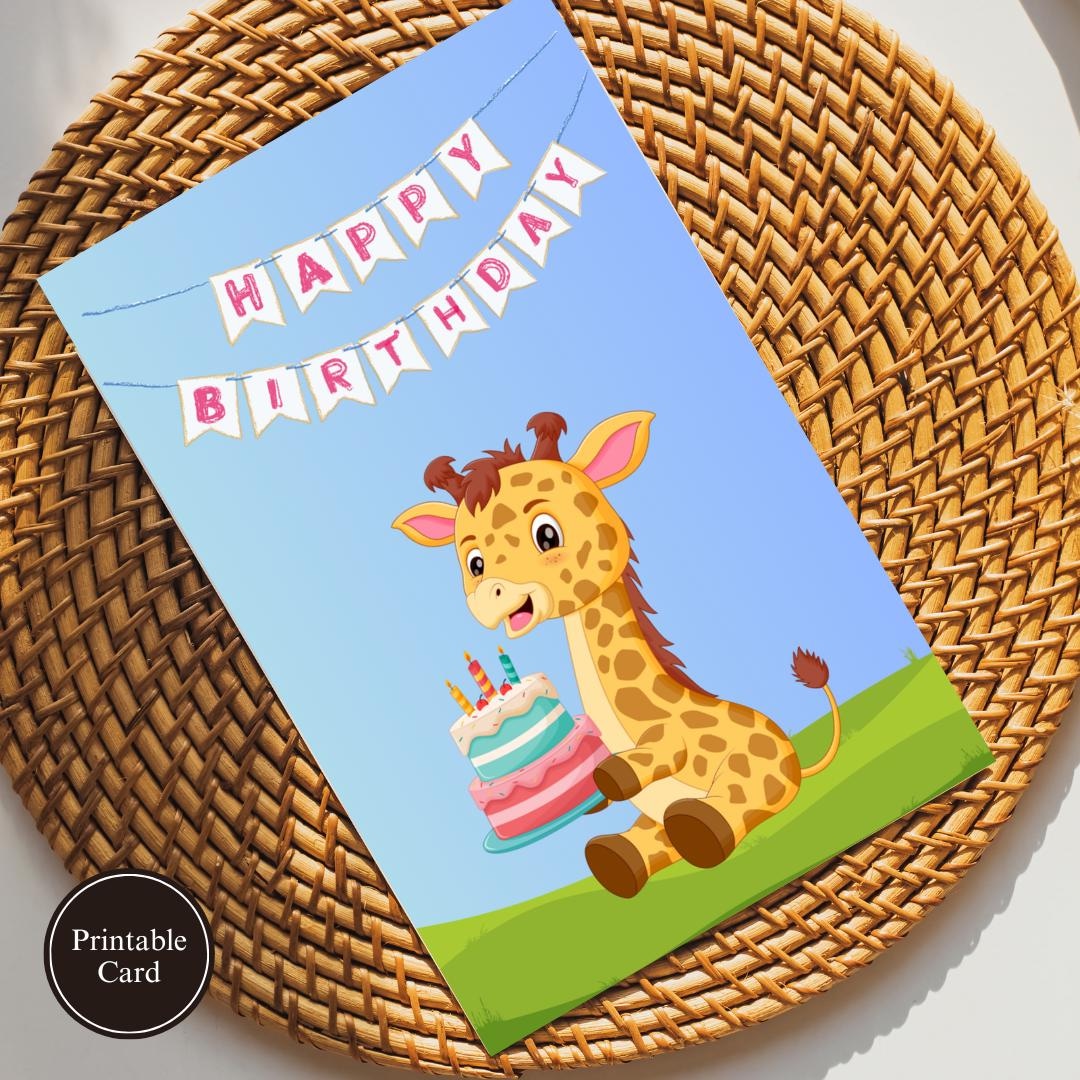 Printable Kids Happy Birthday Card,digital Birthday Card,instant ...