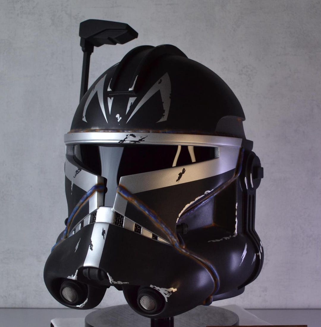 Realistic Captain Rex Clone Trooper Phase 2 Helmet Black From Star Wars ...