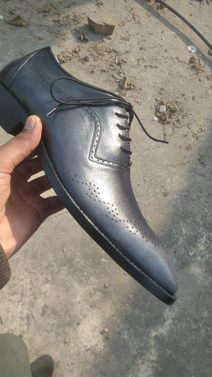 Handmade Men's Gray Oxford Brogue Leather Shoes - Etsy