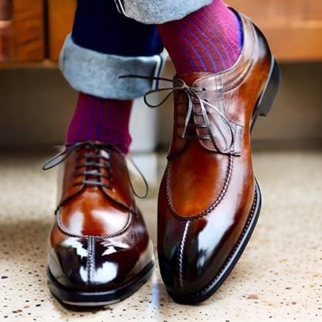 Handmade Men's Brown Split-toe Dress Shoes – Classic & Elegant - Etsy