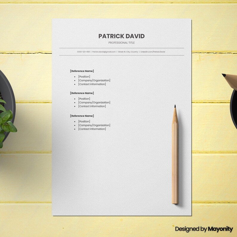 Professional & Modern Resume Template - Word and Pages | Instant ...
